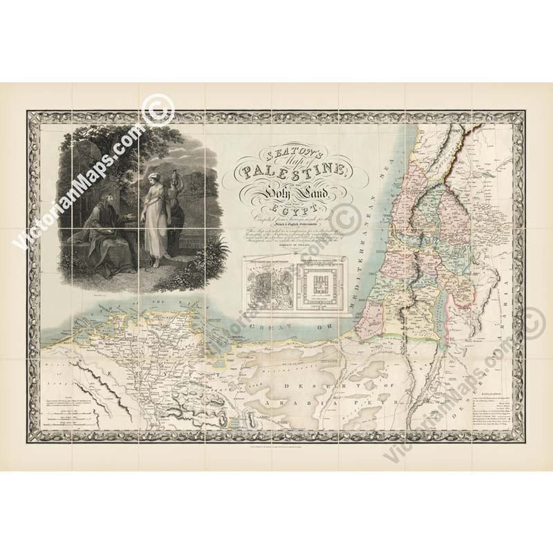 Seaton's Map of Palestine, or the Holy Land, and part of Egypt; Jesus ...